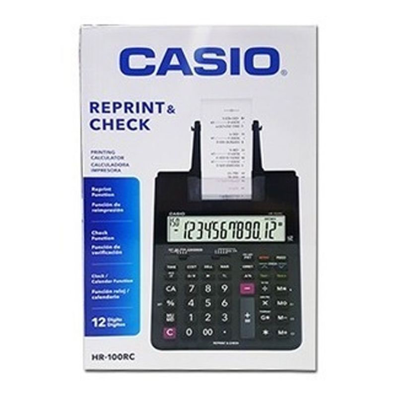 Calculadora con wincha Casio HR-100RC-BK 12 dígitos, 150 funciones ...