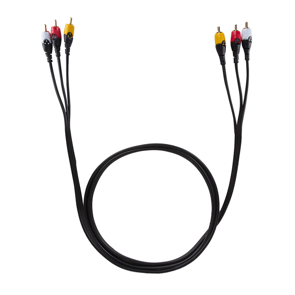 Cable Radioshack 3RCA a 3RCA, 2.7 m, negro - Coolbox