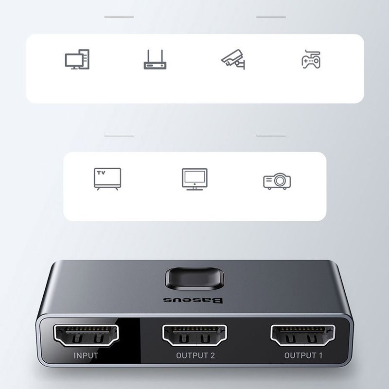 Switcher HDMI Baseus Matrix 2 en 1 - Coolbox