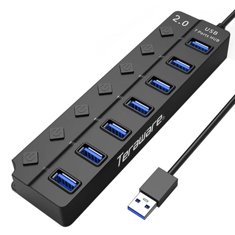 Hub Teraware conector USB con puertos USB 2.0 x7 - Coolbox