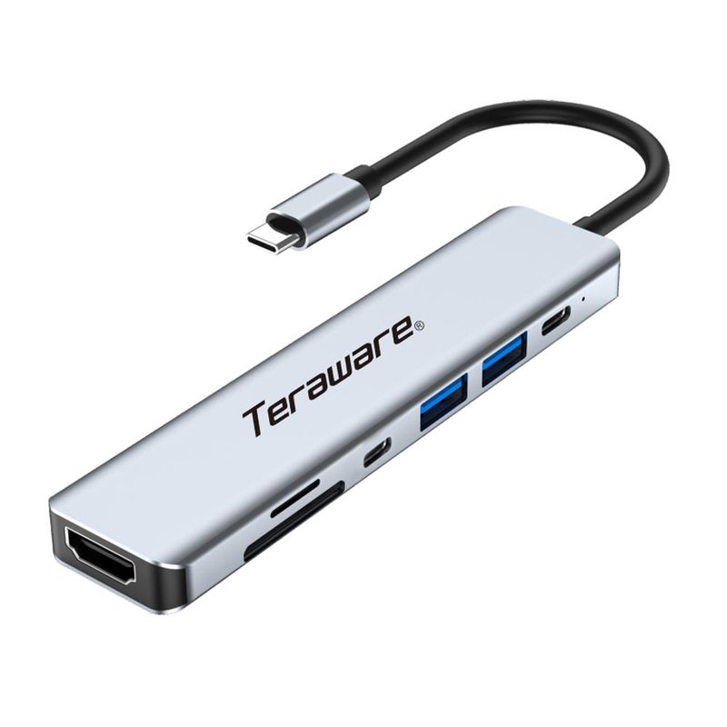 Hub Teraware conector USB con 7 puertos, 1 x USB 3.0/1 x USB 2.0/ 2 x ...