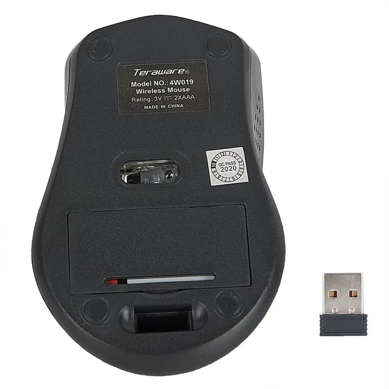 Mouse inalámbrico Teraware 4W019, receptor usb, 1600 dpi, 4 botones ...