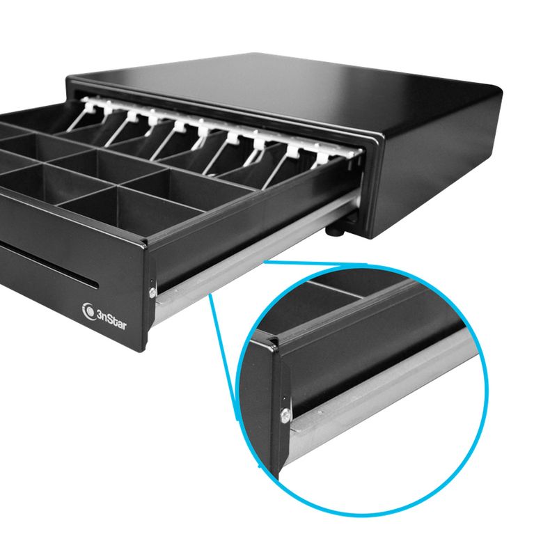 Gaveta de dinero 3NSTAR grande CD350, cuerpo de acero con bandeja de ...