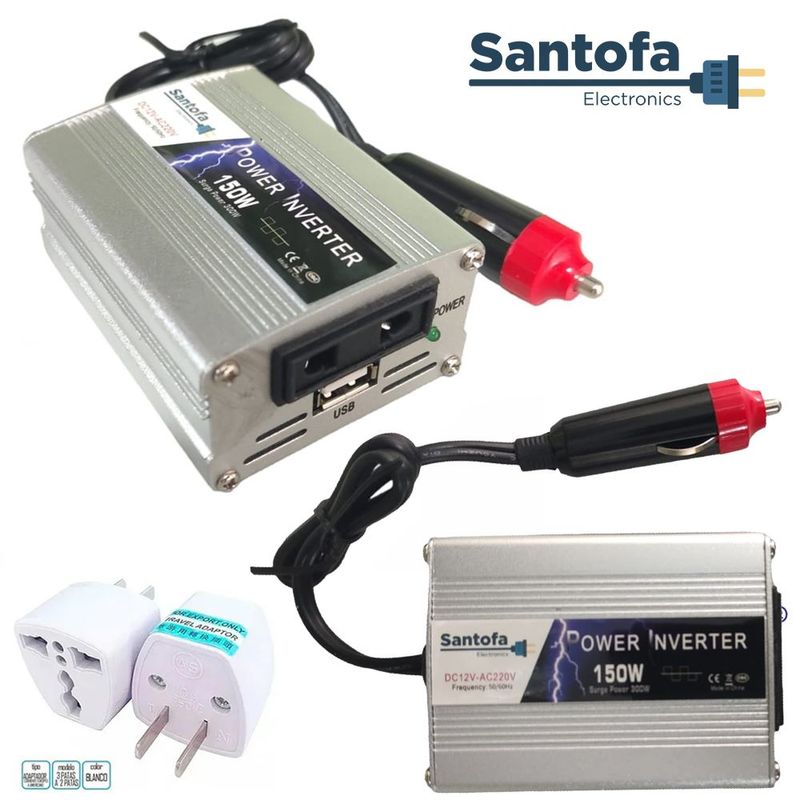 Inversor De Corriente Para Auto De 12v A 220v Usb 150w Santofa - Coolbox