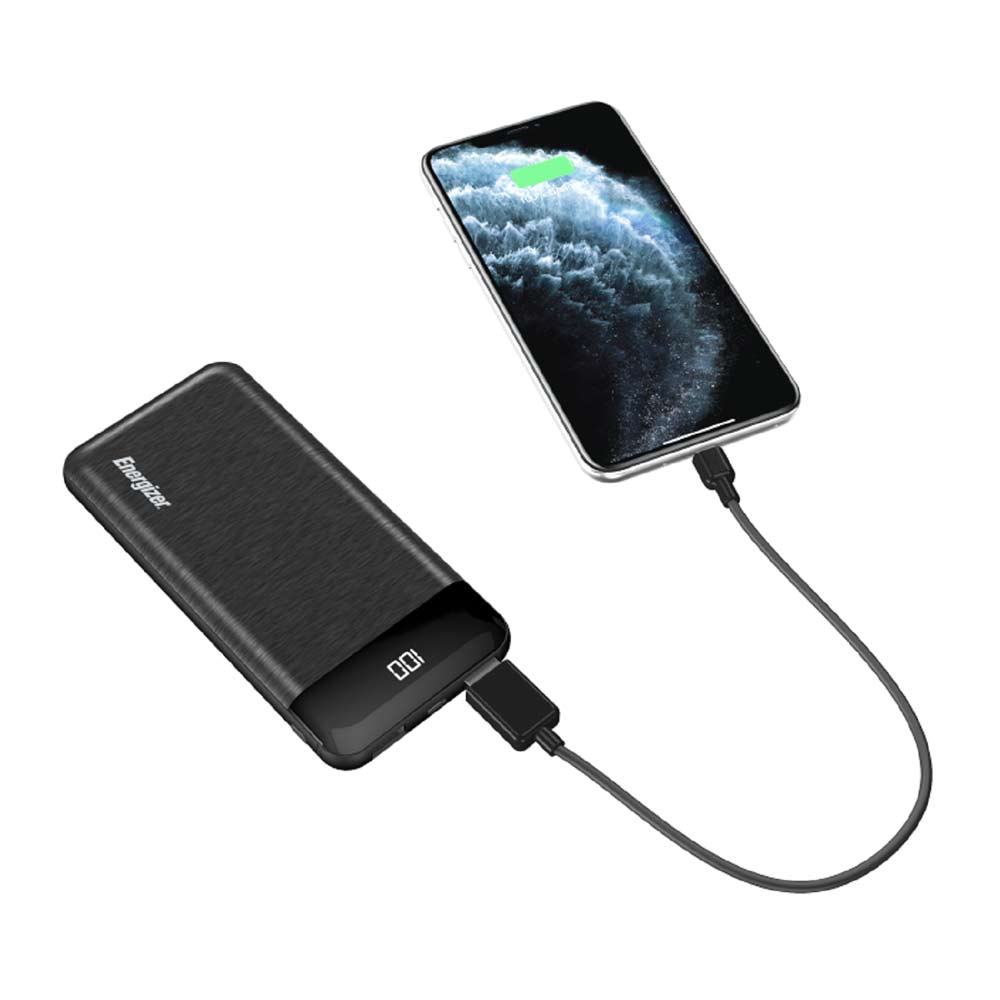 Batería externa Energizer 10000 mAh, 15W, 2 usb + 1 micro usb, negro ...
