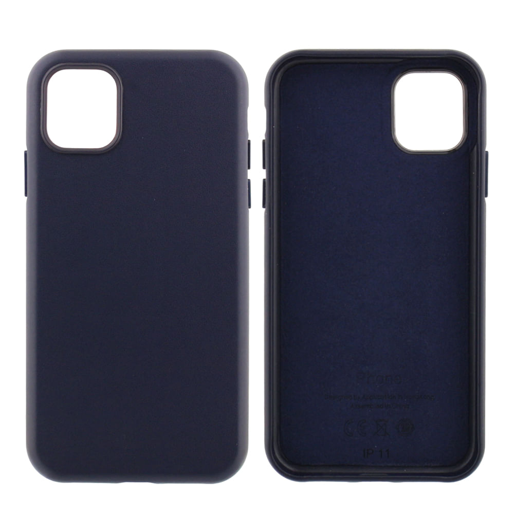 Case iPhone 11 piel sintética, azul, antichoques - Coolbox