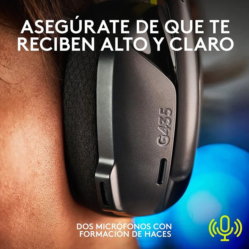 Audífonos gamer inalámbrico Logitech G435 Lightspeed, conexión ...
