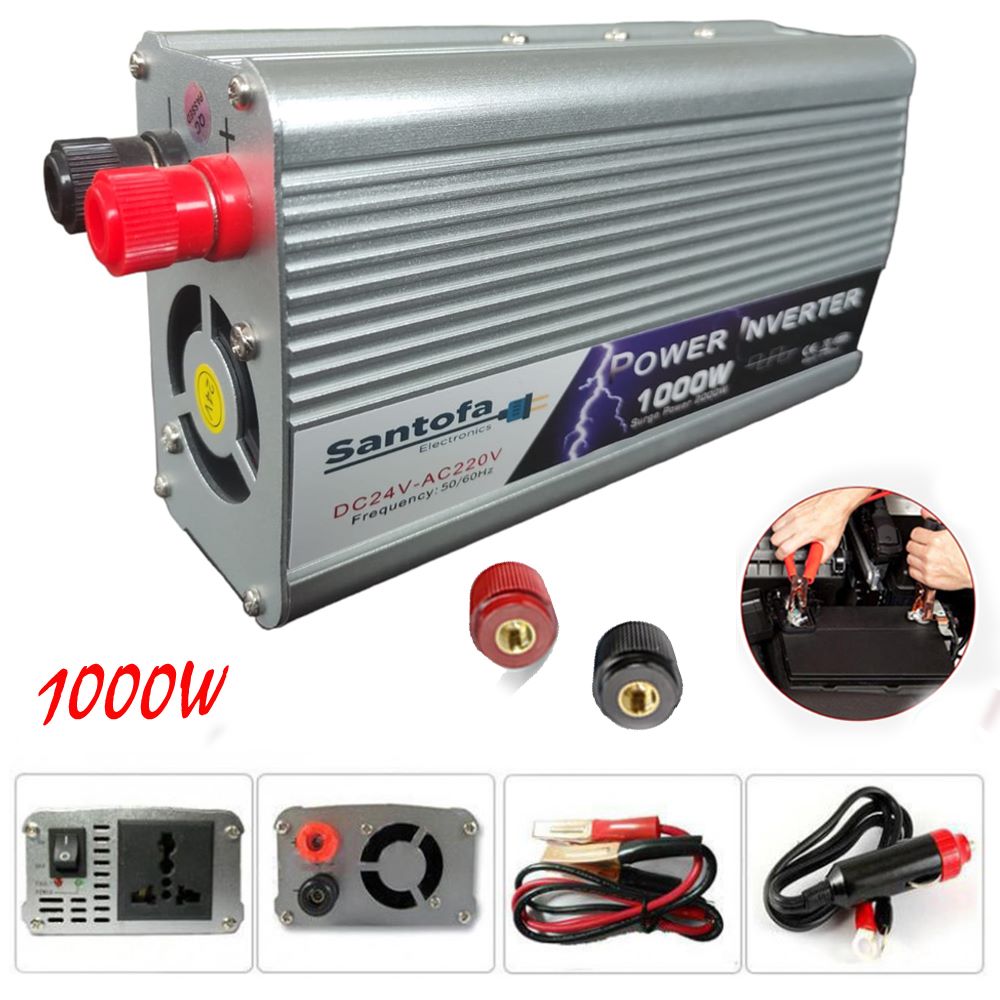 Inversor de Corriente Para Auto De 24v a 220v Usb 1000w SANTOFA - Coolbox