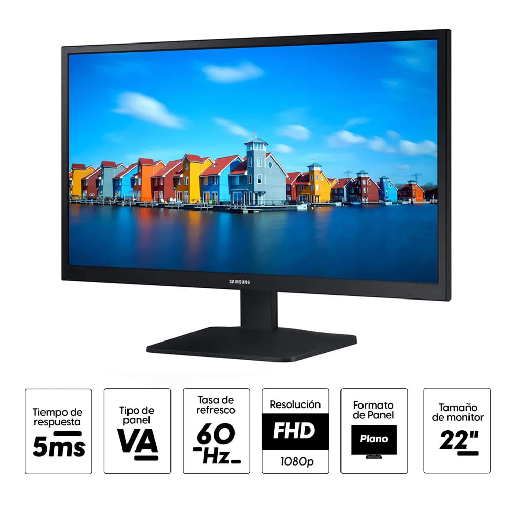 Monitor plano 22" Samsung LED LS22A336NHLXPE Panel VA, FHD(1920x1080 ...