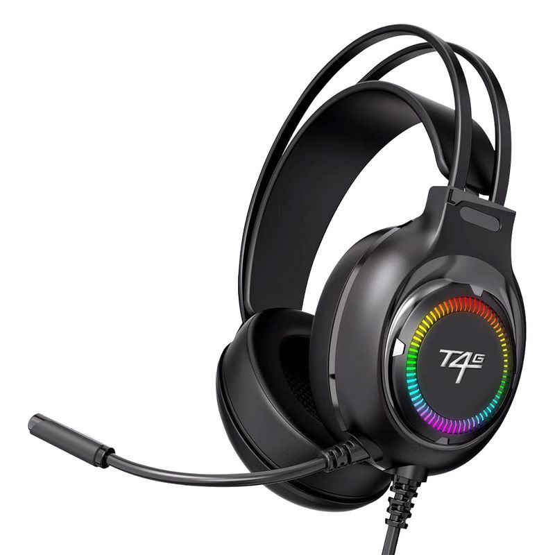 Audífonos gamer T4G zero, conexión 3.5mm, RGB, negro - Coolbox