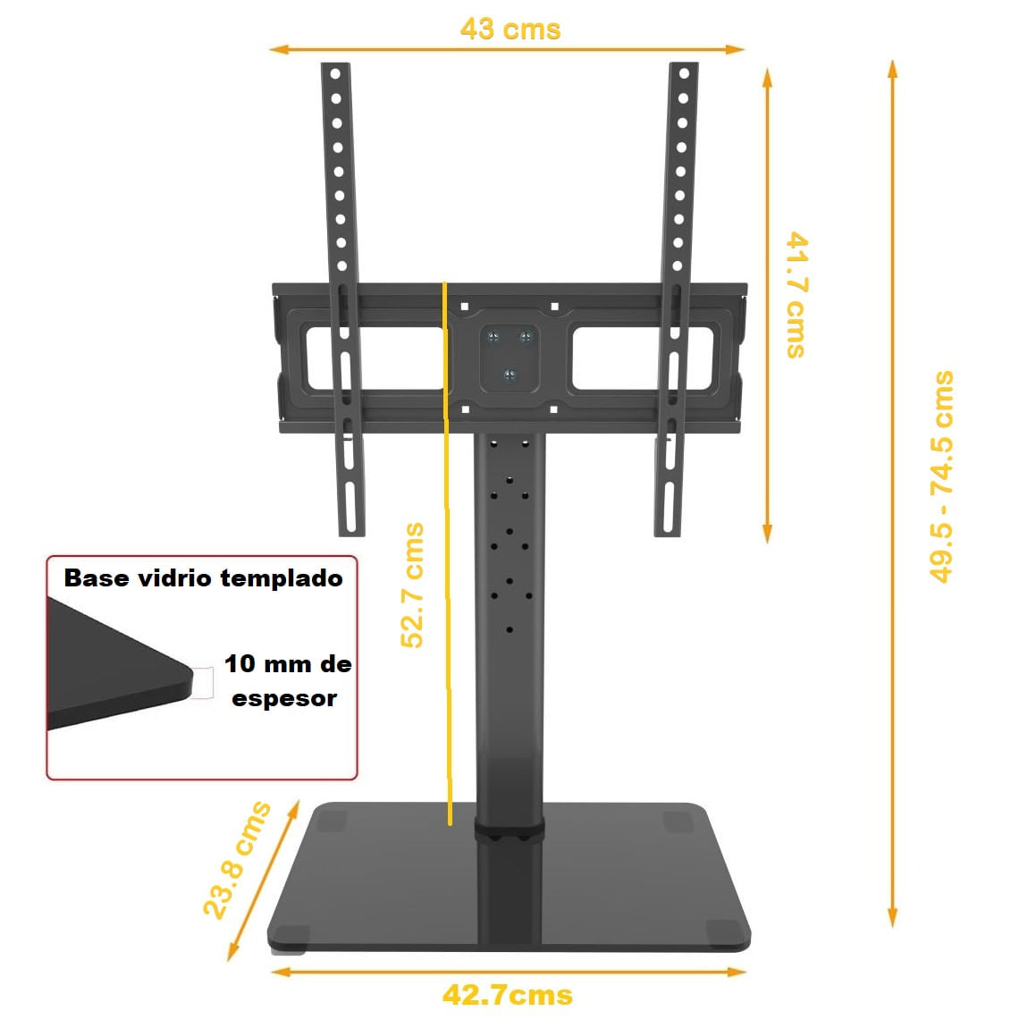 Rack base de mesa TV 32"-65" Expo Rack ERBA3265 altura regulable, 6 ...