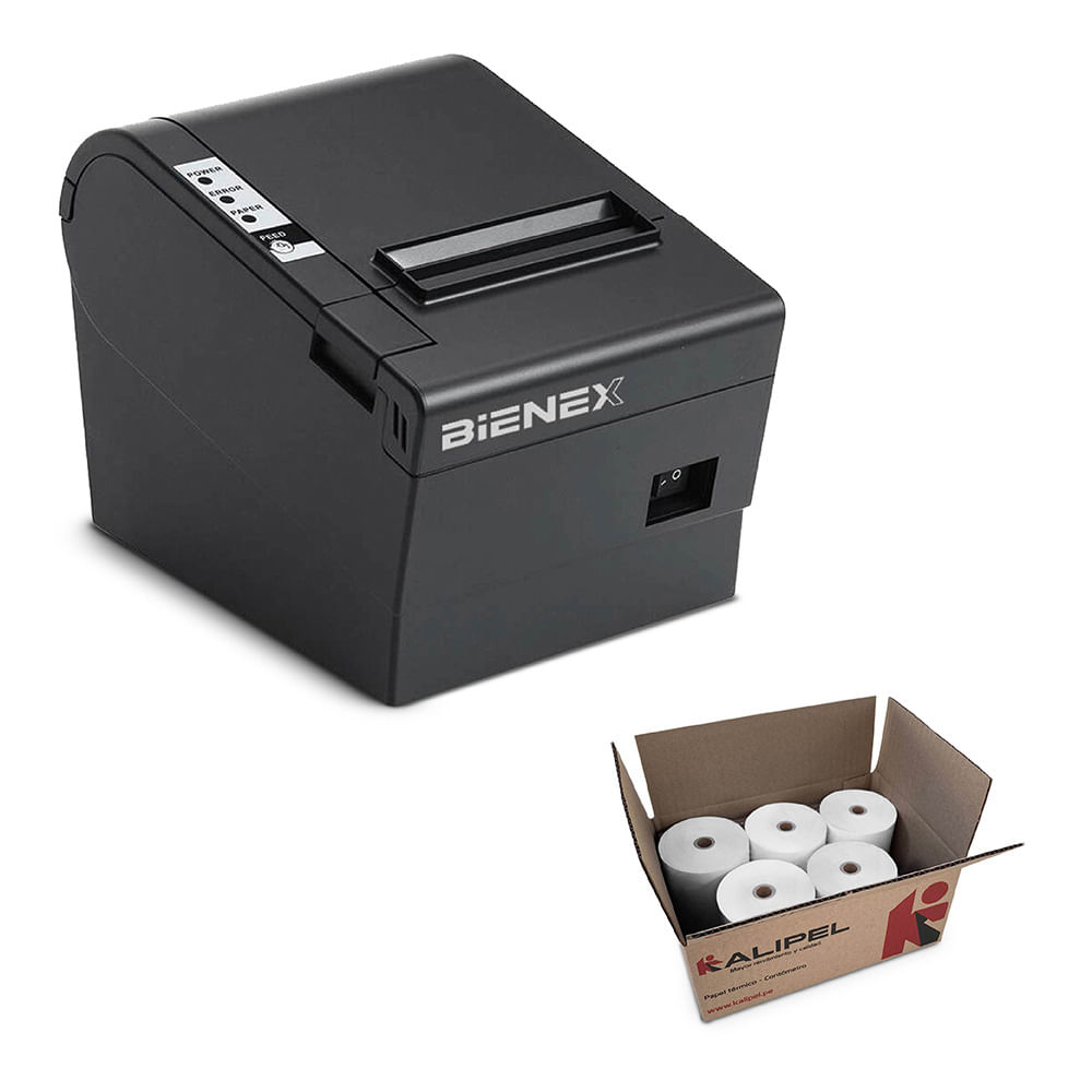 Ticketera térmica Bienex + 5 rollos de papel térmico | Coolbox - Coolbox