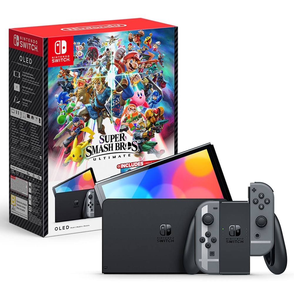 Consola Nintendo Switch Oled Bundle con juego Super Smash Bros - Coolbox