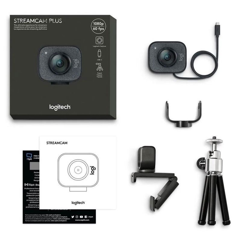 Cámara web Logitech Streamcam Plus FHD 1080p, conexión USB Tipo-C ...