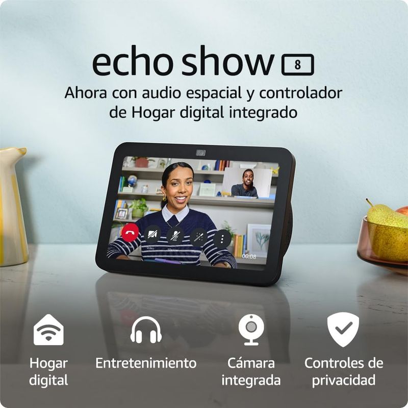 Altavoz inteligente Amazon Echo Show 8 (3ra Gen) negro - Coolbox