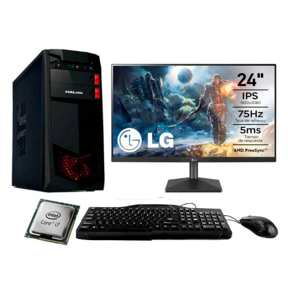PC Intel Core i7-8TH + Ram 16GB + Disco Duro 1TB + SSD 480GB + Monitor ...