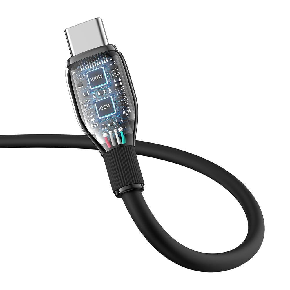 Cable USB Tipo-C a Tipo-C Baseus 100W, 1.2m, TPE, negro - Coolbox