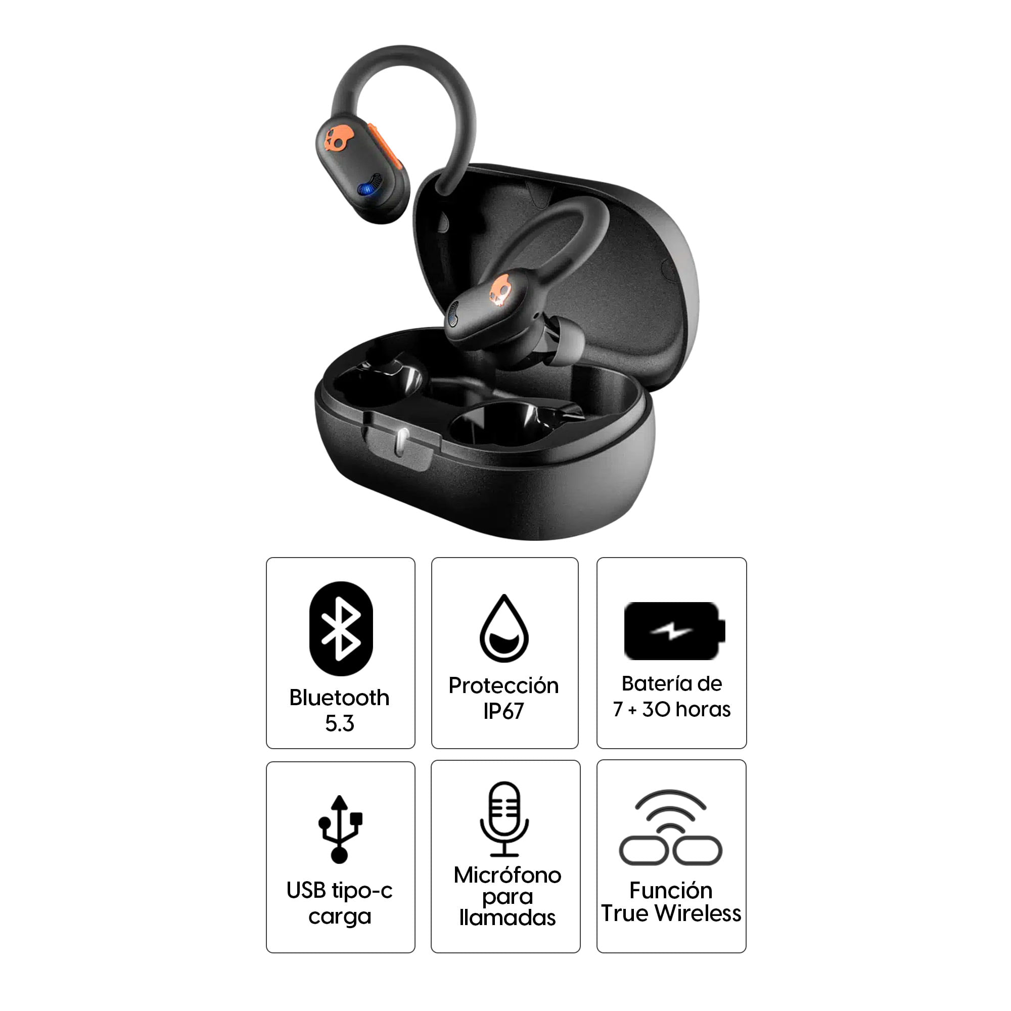Audífonos Skullcandy Push ANC Active Bluetooth Negro - Coolbox