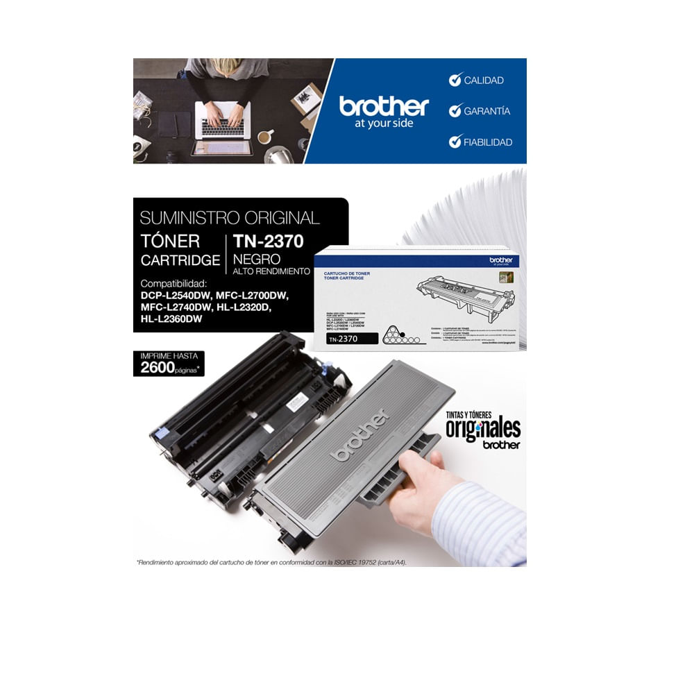 Toner Brother TN-2370 negro 2600 páginas - Coolbox