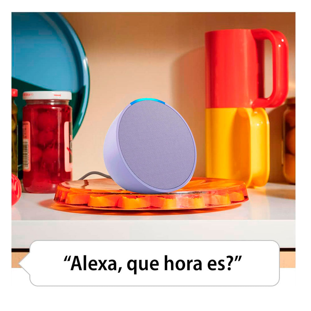 Pack Echo Pop parlante inteligente Alexa, lavanda lila + Foco Amazon Basic 60W - Coolbox