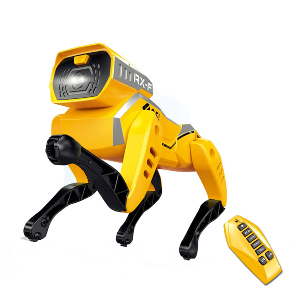 Perro robot vigilante Hktec Toys, con movimiento, amarillo - Coolbox