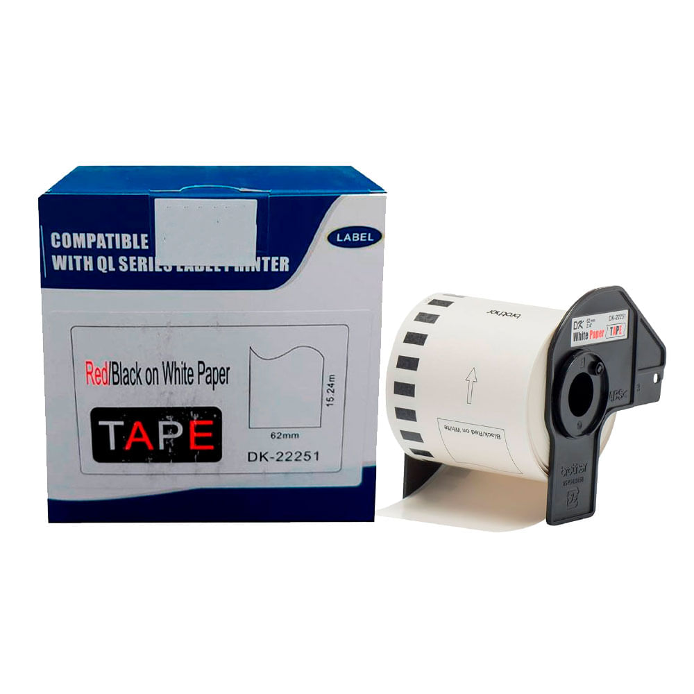 Etiqueta de rollo continuo K-22251 (62 MM X 15M) DK-2251, fondo blanco ...