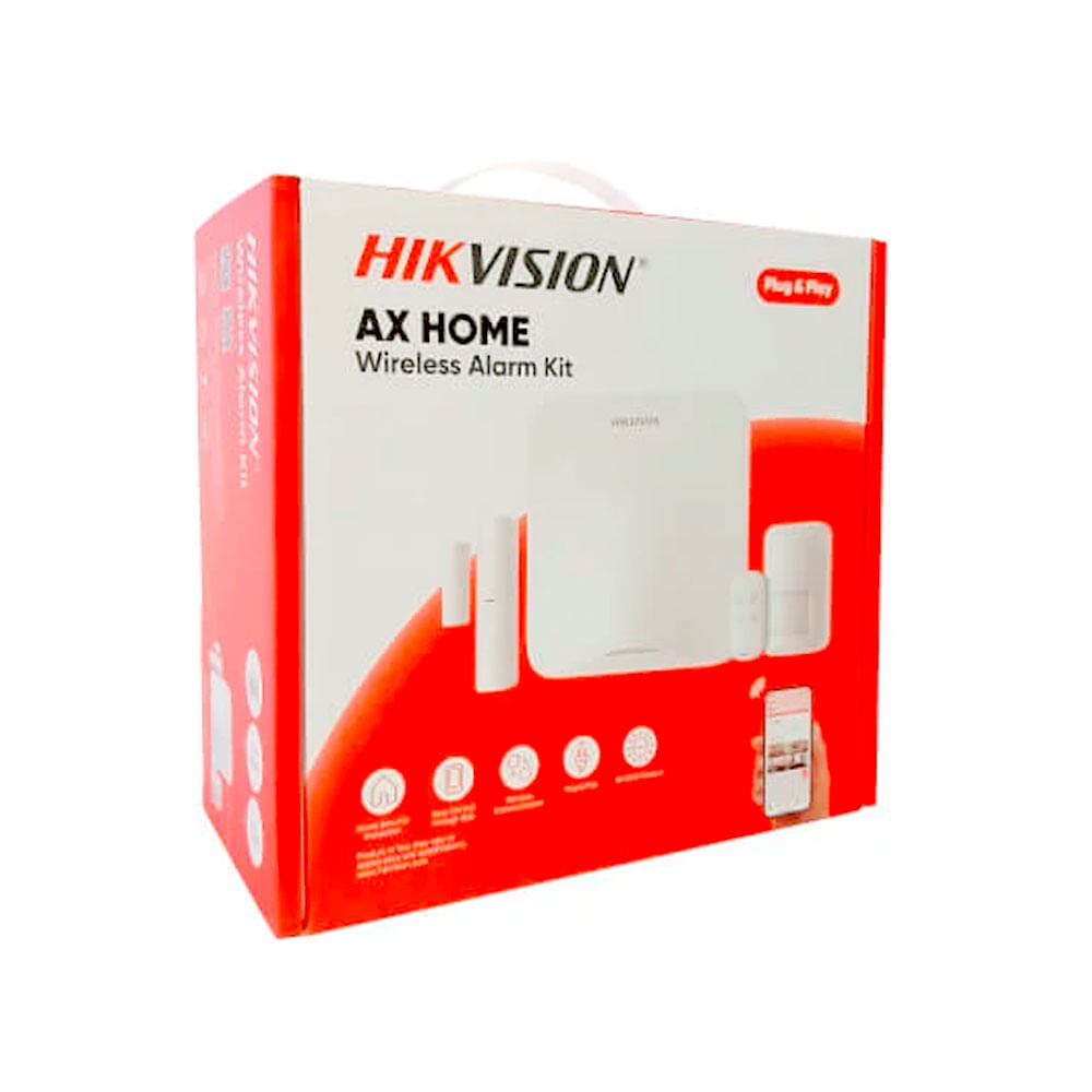 Kit alarma AX Home Hikvision, Wi-Fi, 4G, 16 zonas, control remoto ...