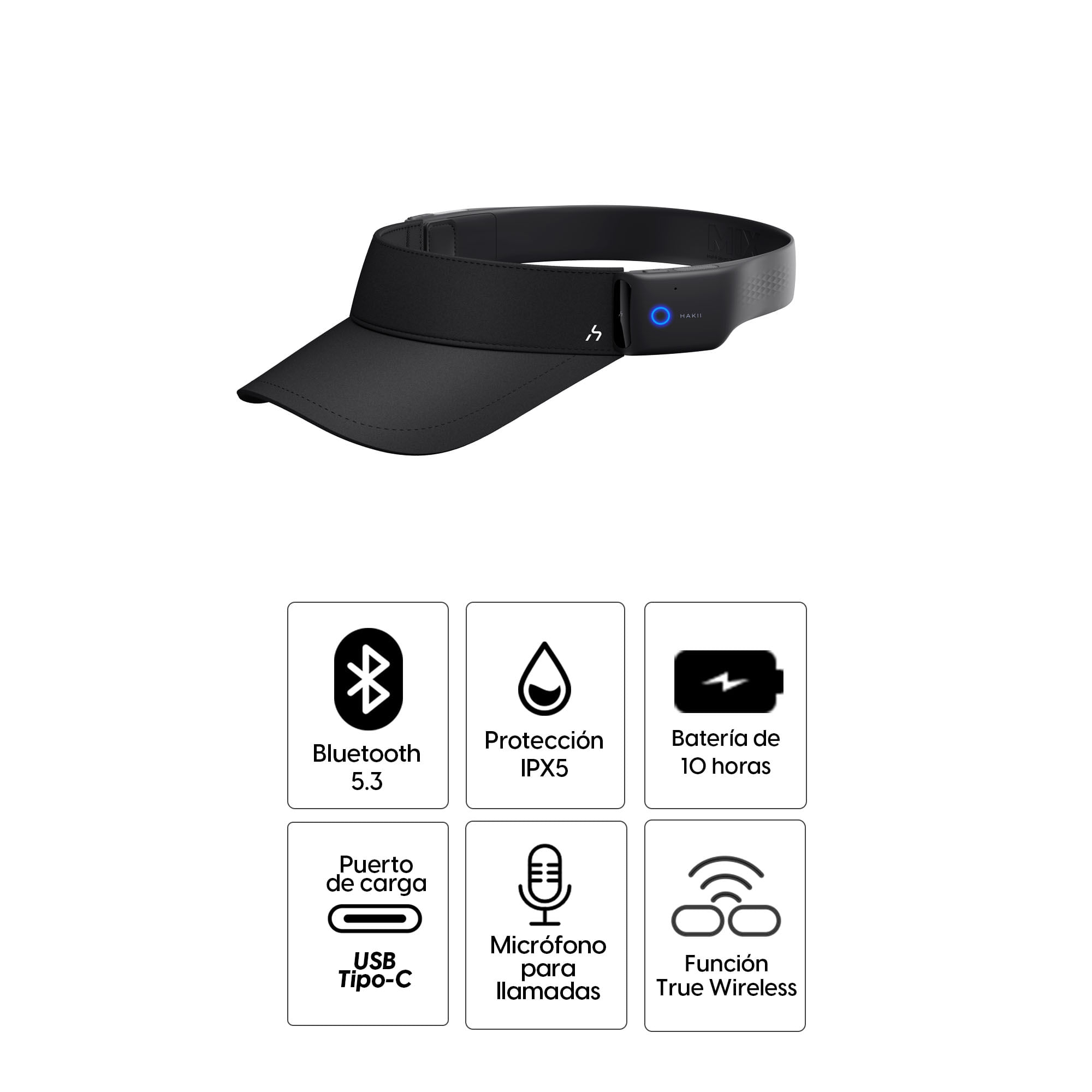 Audífono bluetooth open ear Hakii Mix Talla M, 10H, IPX5 - Coolbox