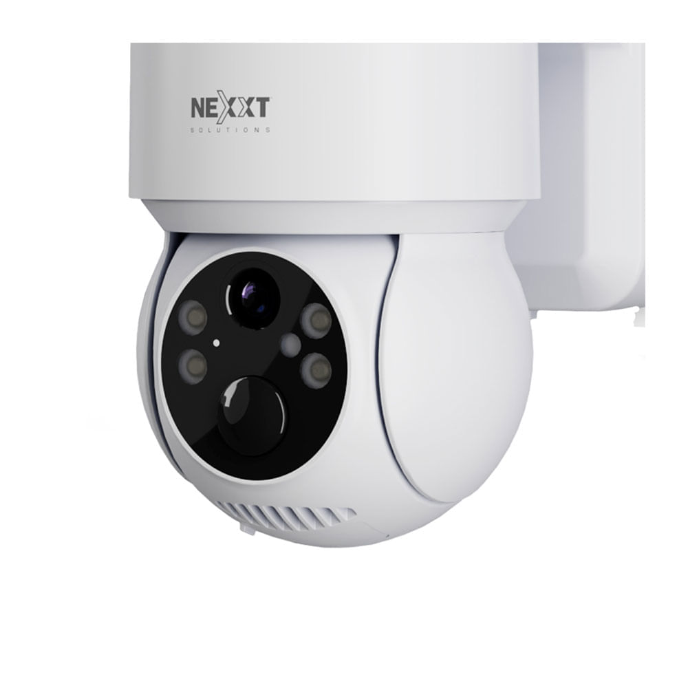 Cámara Nexxt, PTZ exterior, 2K, solar, IP65, Wi-Fi, blanca - Coolbox