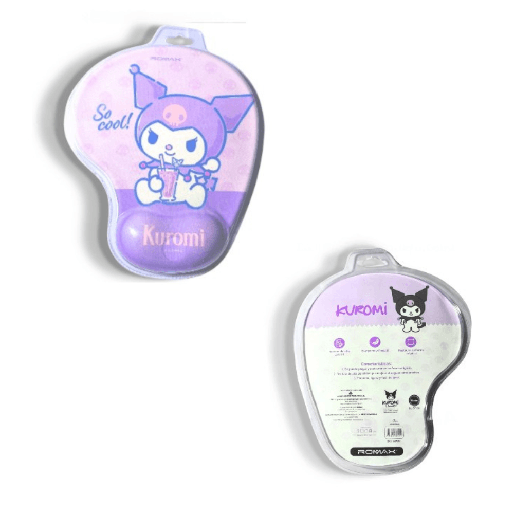 Mouse pad Romax Kuromi ergonómico con reposa muñeca lila - Coolbox