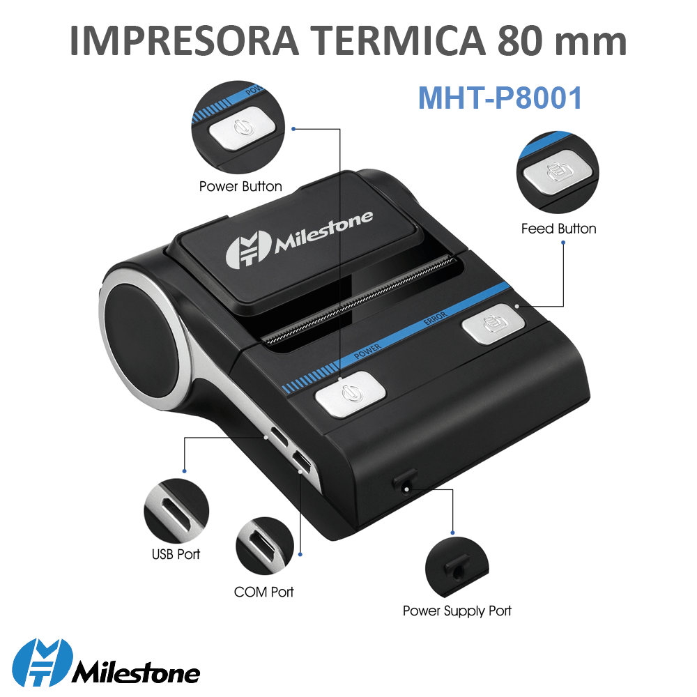 Impresora térmica portátil MHT-P8001 USB - Coolbox