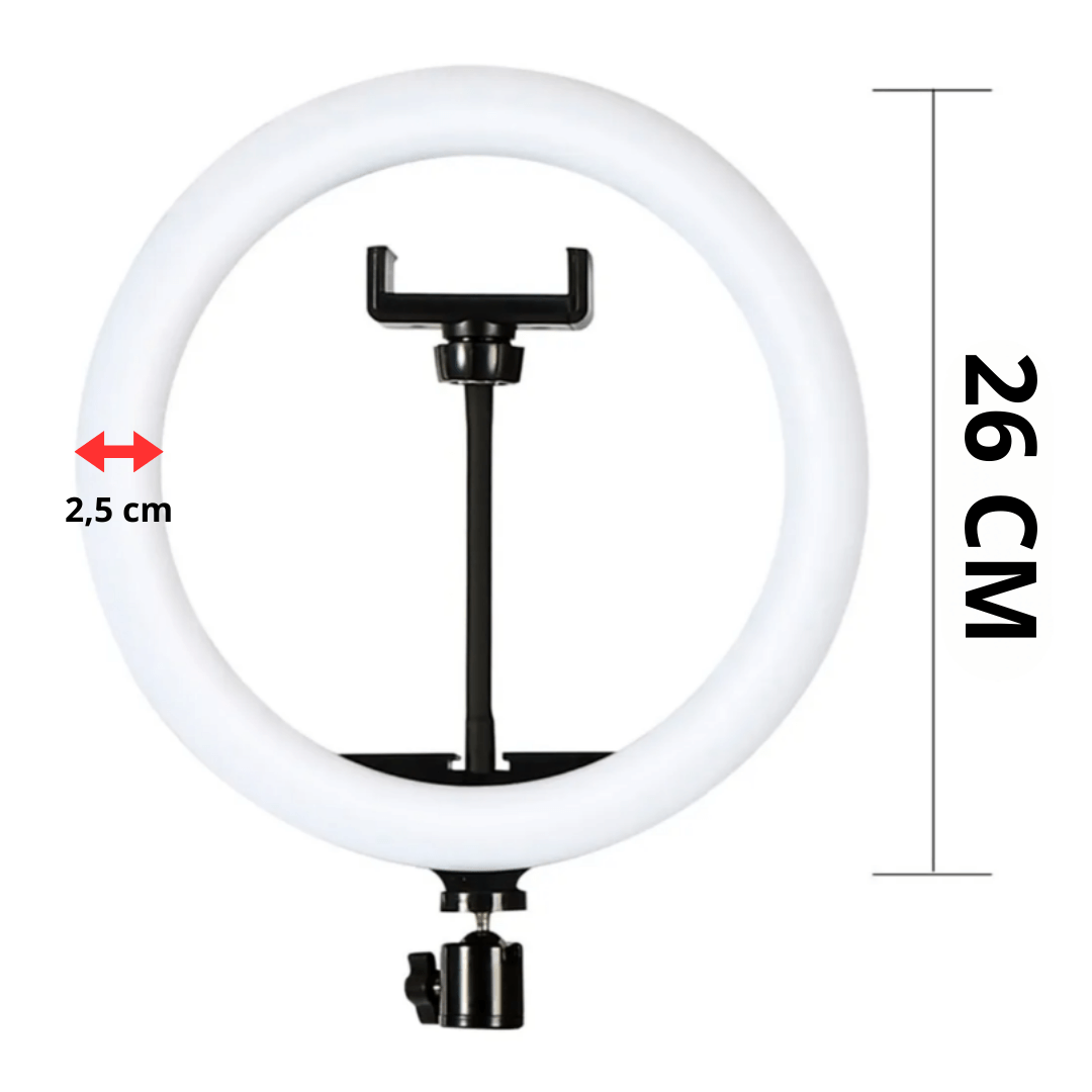 Aro de luz LED RGB 26cm con trípode 2.10m negro - Coolbox