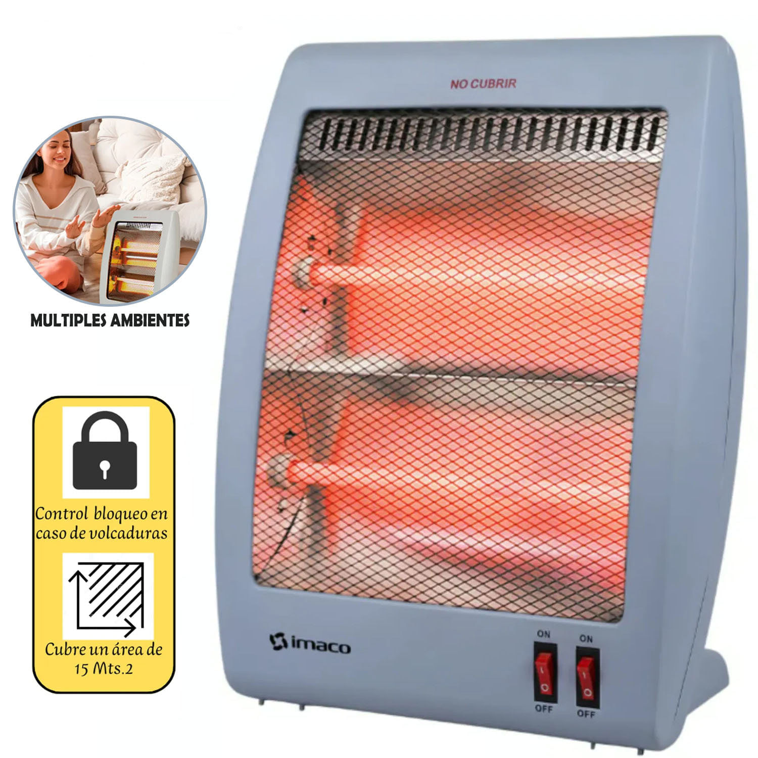 Estufa de Cuarzo Imaco QH800 800W - Coolbox