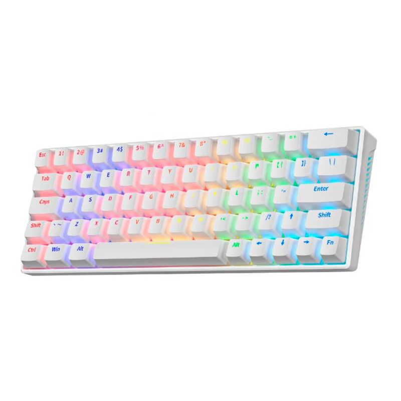 Teclado gamer Zifriend KA646 mecánico RGB 60% blanco - Coolbox